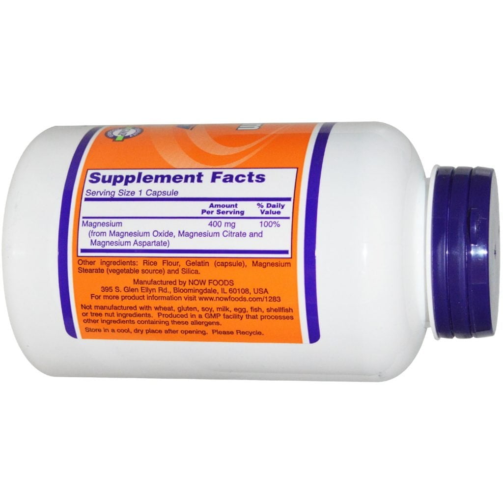 Magnesium Caps, 400 mg, 180 Capsules, Now Foods - Van Dijk Vitamines